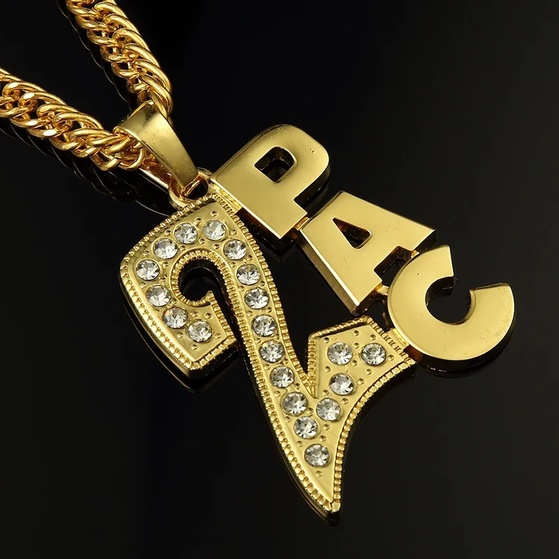 Good Quality Big 2pac Pendant Necklace Star Jewelry Men Hip Hop Long ...