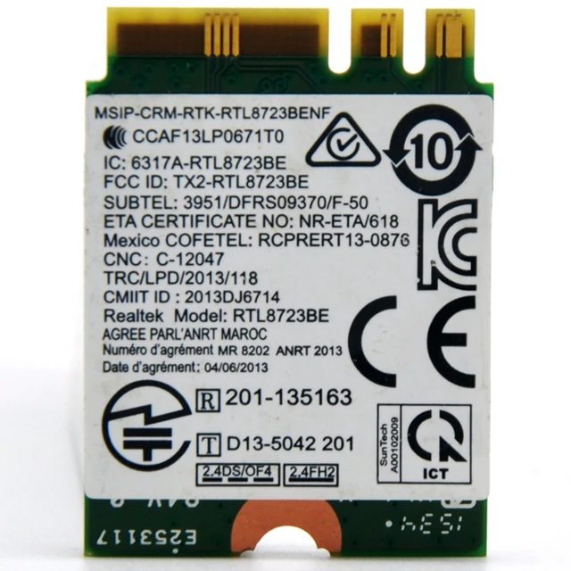 Realtek RTL8723BE 300Mbps 802.11n NGFF Wireless Mini PCI E WiFi Adapter ...