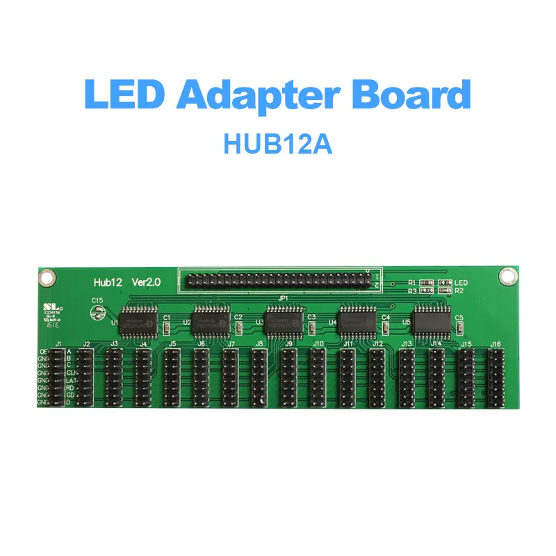 8 * Hub12 포트가있는 hub12 어댑터 보드 LED 컨트롤러 변환 카드 어댑터 p10 led 스크린 디스플레이 모듈 카드 ...