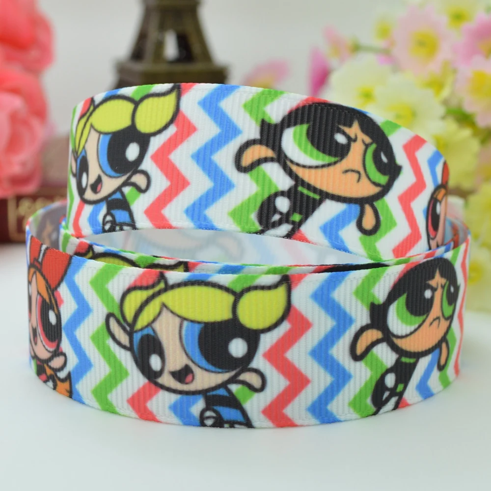 DUWES 7/8" 22mm Powerpuff Girls Printed grosgrain ribbon hair bow DIY ...