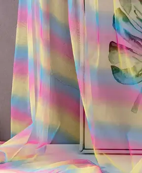 Rainbow Gradient Mesh Chiffon Fabric - Queerks™