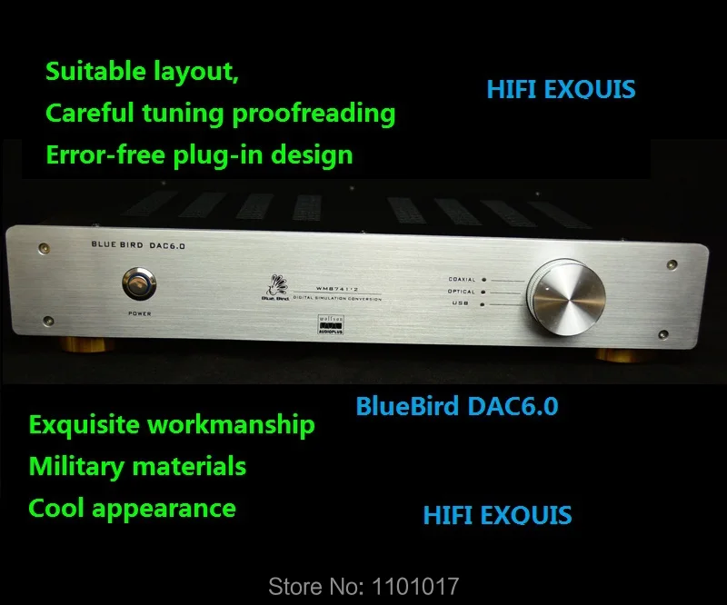 Купить Синяя птица dac6.0 wm8741x2 hifi ассорт xmos цап коаксиальный ...