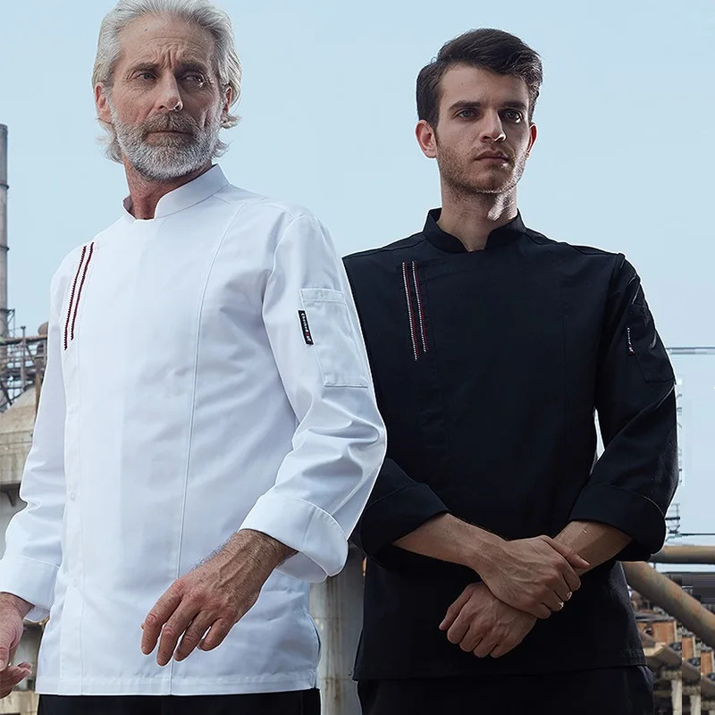 New!Restaurant&Bakery Bar Kitchen Man Breathable Chef Jacket,Long ...