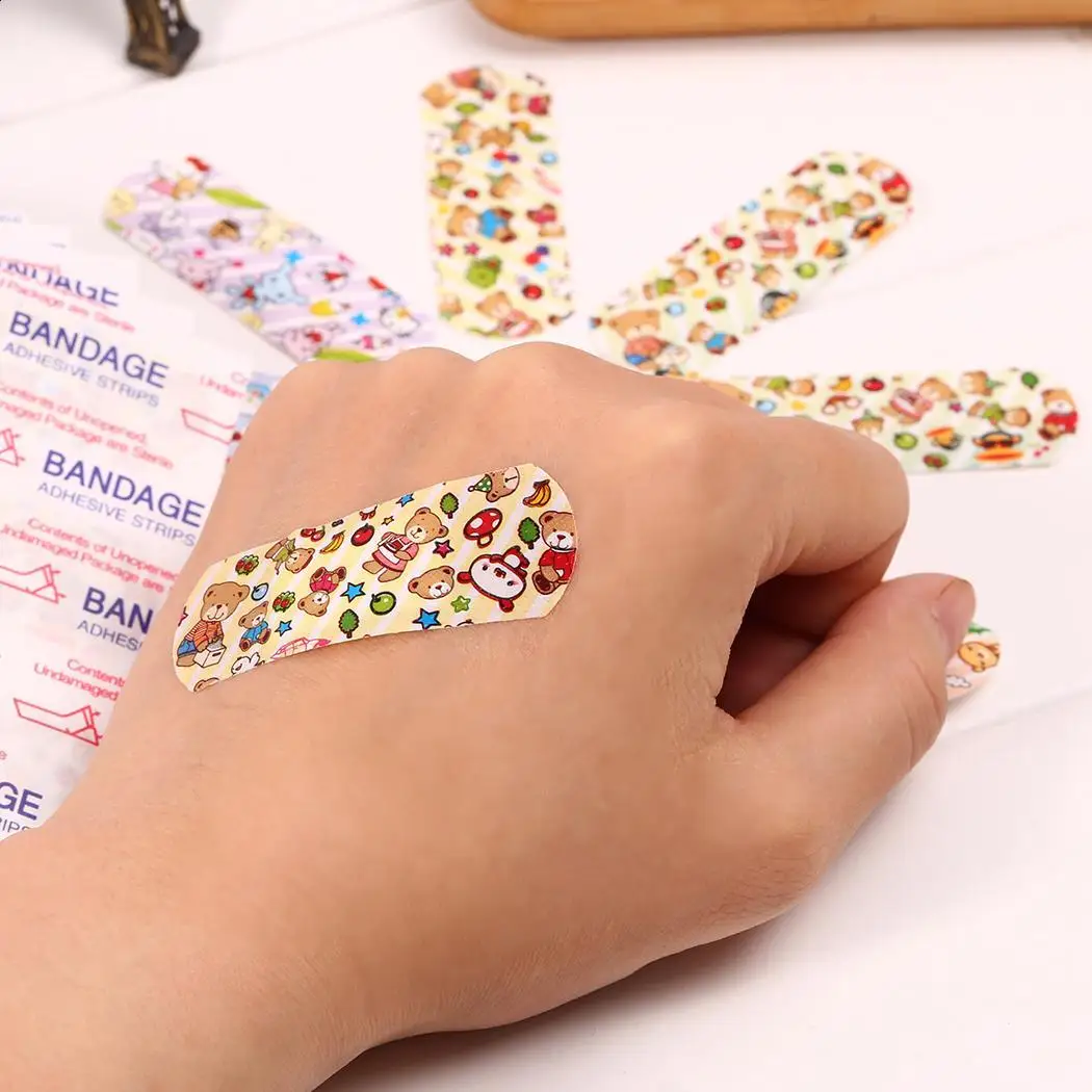 100Pcs/1Box Cartoon Waterproof Bandage Band Aid Hemostatic Adhesive For ...