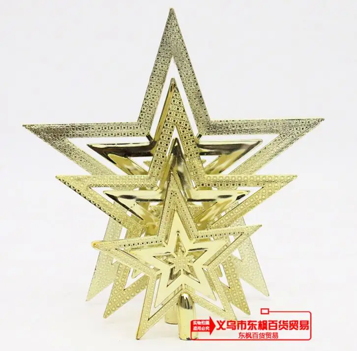 Golden Christmas tree Topstar Christmas pentagram pentacle decoration ...