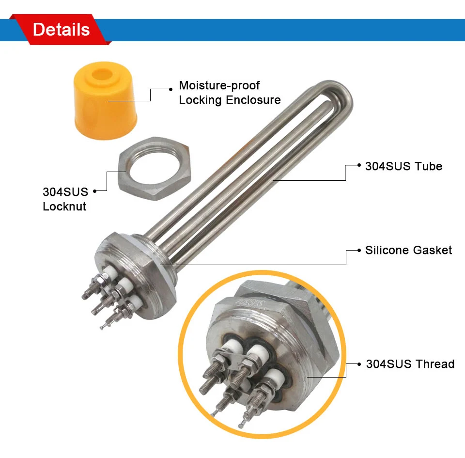 LJXH DN32 Heating Element 220V/380V for Water 1.2