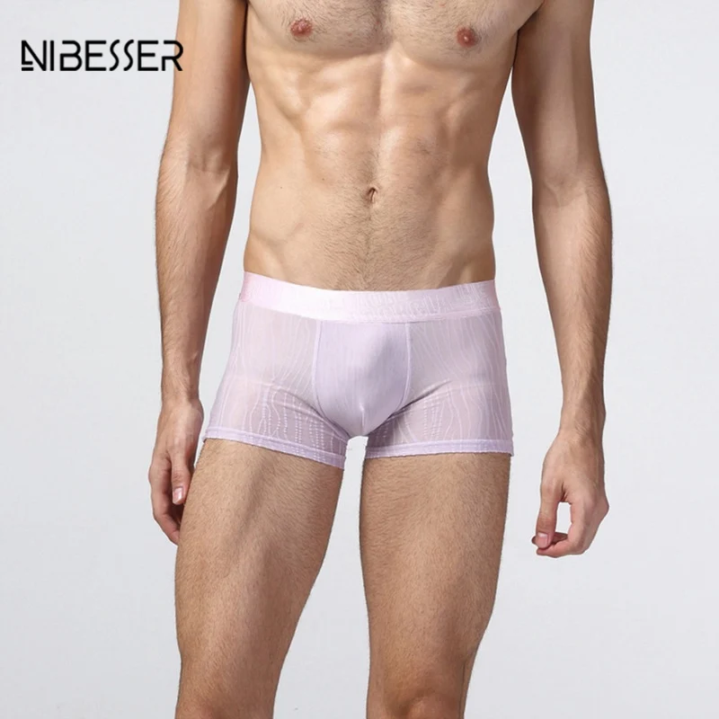 Nibesser New Men Boxers Underwear Nylon Male Boxer Four Corner