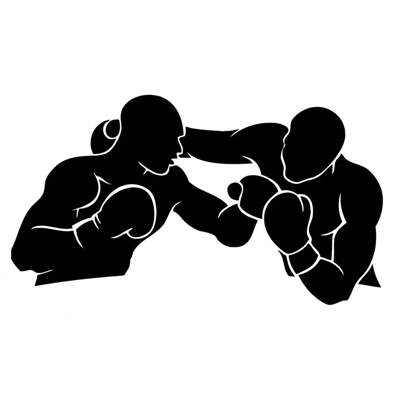 16,5 CM * 9,3 CM interesante boxeo atleta Sparring silueta vinilo ...