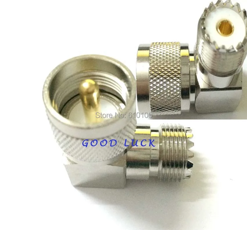 5pcs/lot PL259 PL 259 male UHF to UHF female SO 239 SO239 right angle ...