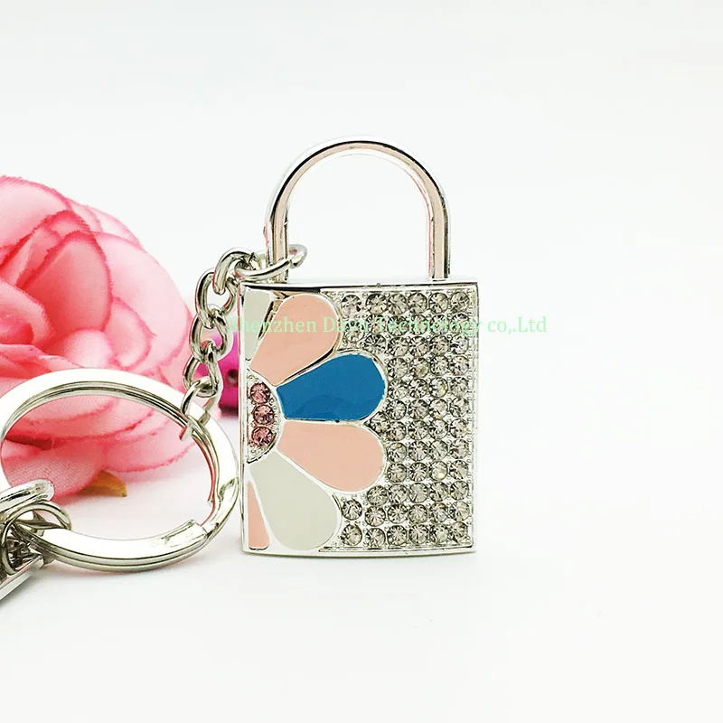 Full capacity usb flash drive 16gb crystal flower lock pen drive 8gb ...
