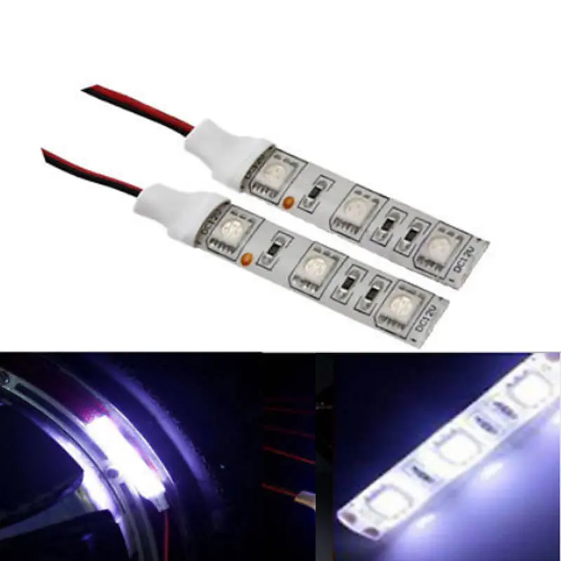 2PC 1.97 " 5CM 3 SMD LED Light strip 12V Car Courtesy stereo Glove box ...