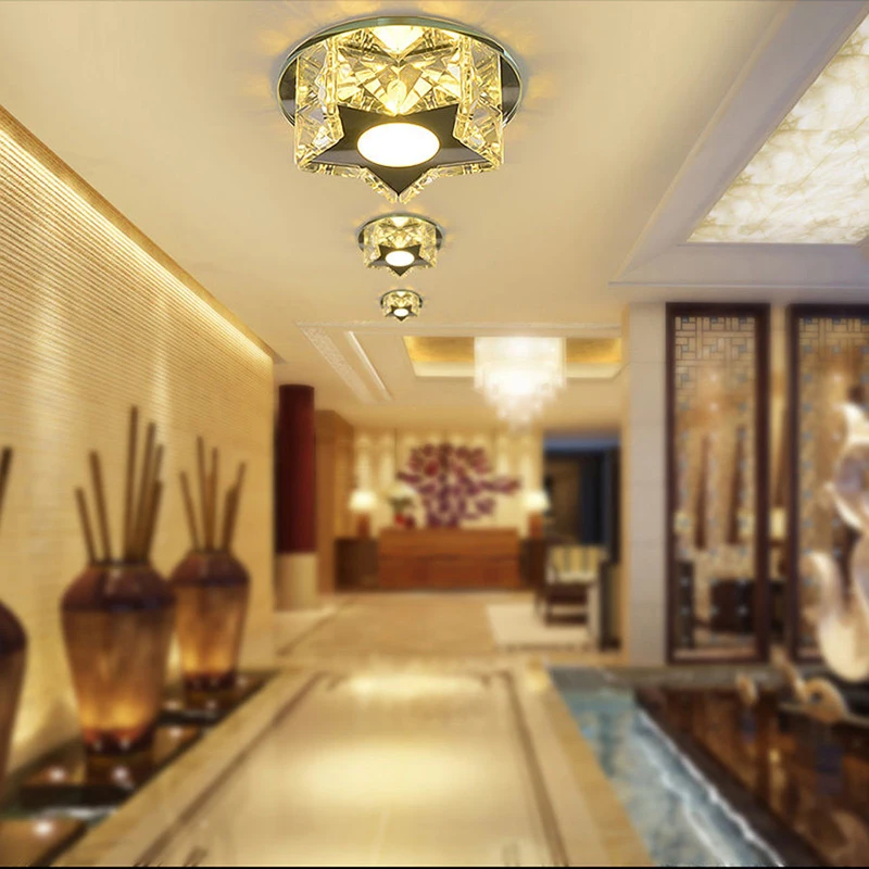 Creative modern LED crystal lamp ceiling aisle lights stars led ...