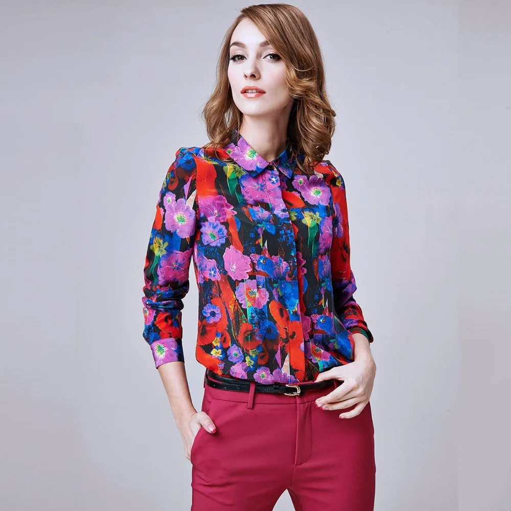Sold Out 100 Silk Crepe Shirt Pure Natural Silk Crepe De Chine Fabric High Fashion Women Spring