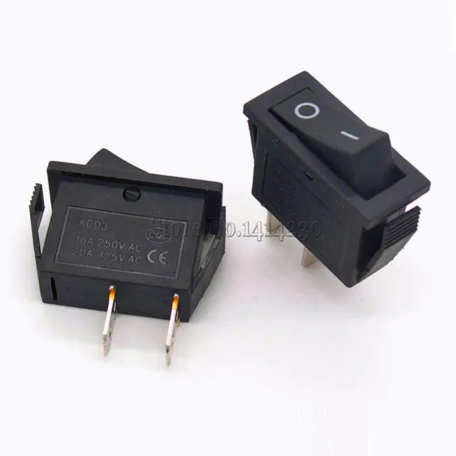 Kcd3 Rocker Kapcsoló 16A 250V 20A 125Vac 2Pin/3Pin On-Off-On 2/3Posion ...