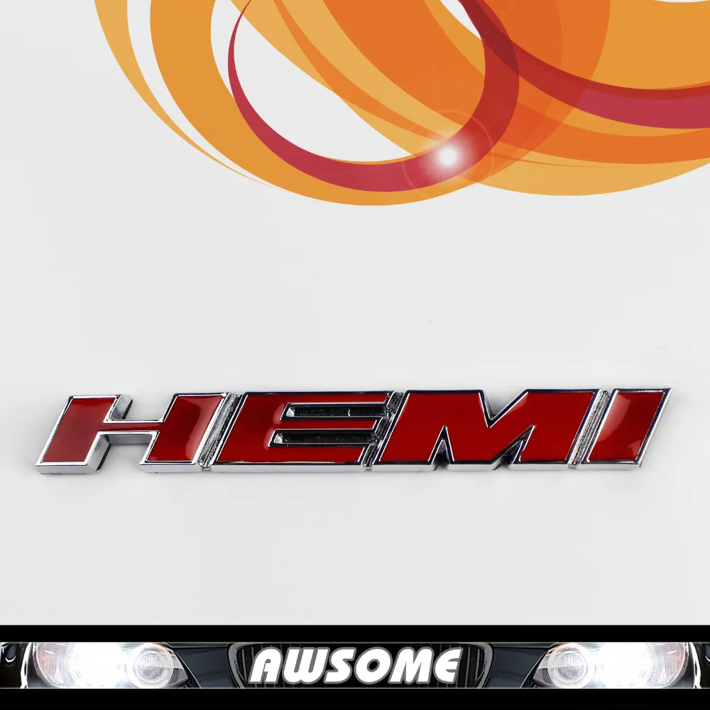 3D Red HEMI Sticker Decal Fender Engine Emblem Badge For DODGE CHARGER ...