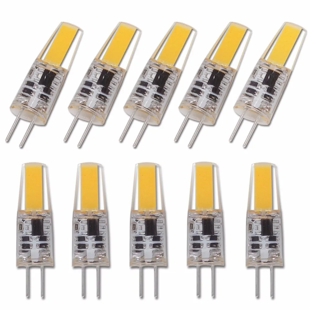 10PCS Dimmable Mini G4 LED COB Lamp 6W Bulb AC DC 12V 220V Candle ...