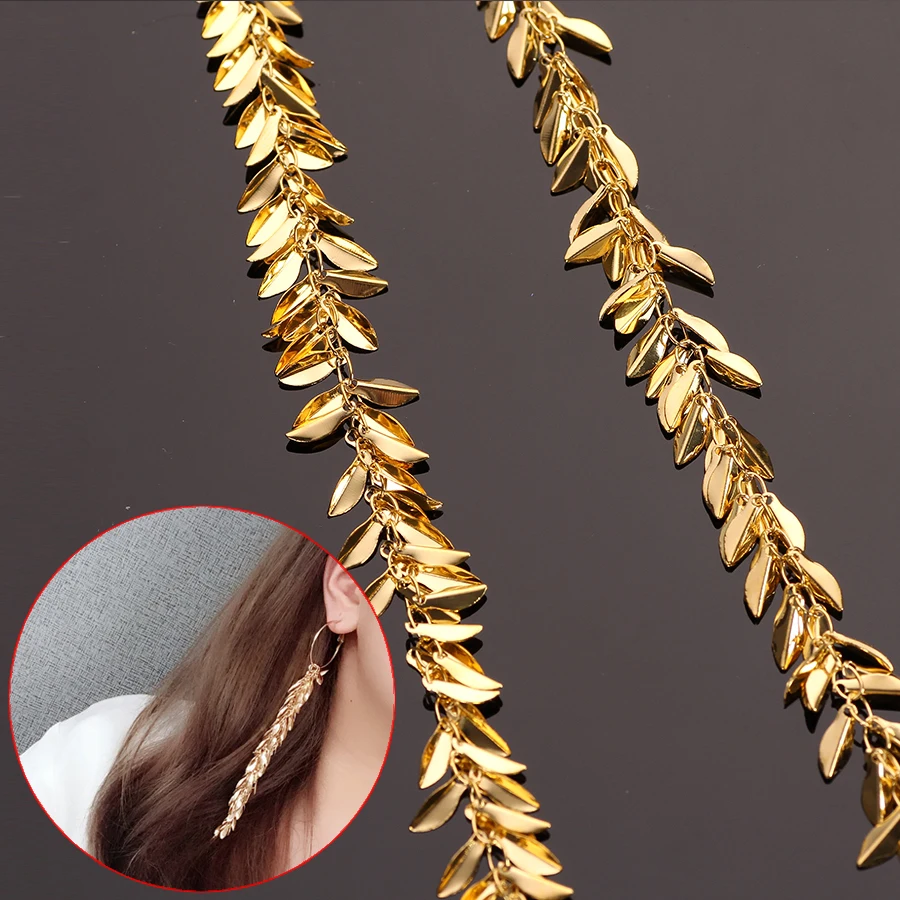 50cm-lot-Golden-Metal-Copper-Filigree-Leaf-Chains-Tassels-For-Fashion ...
