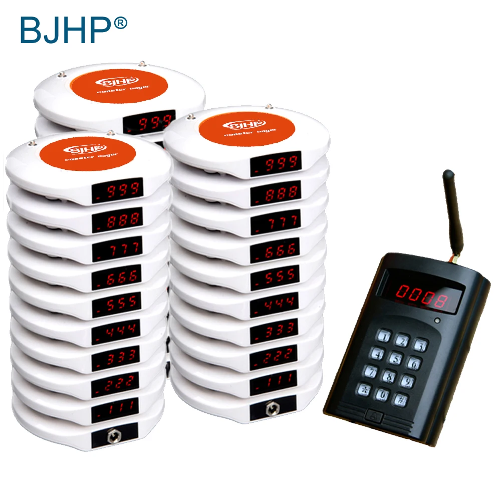 Factory Price Wireless Paging System(1 Keyepad with 30 coaster pagers ...