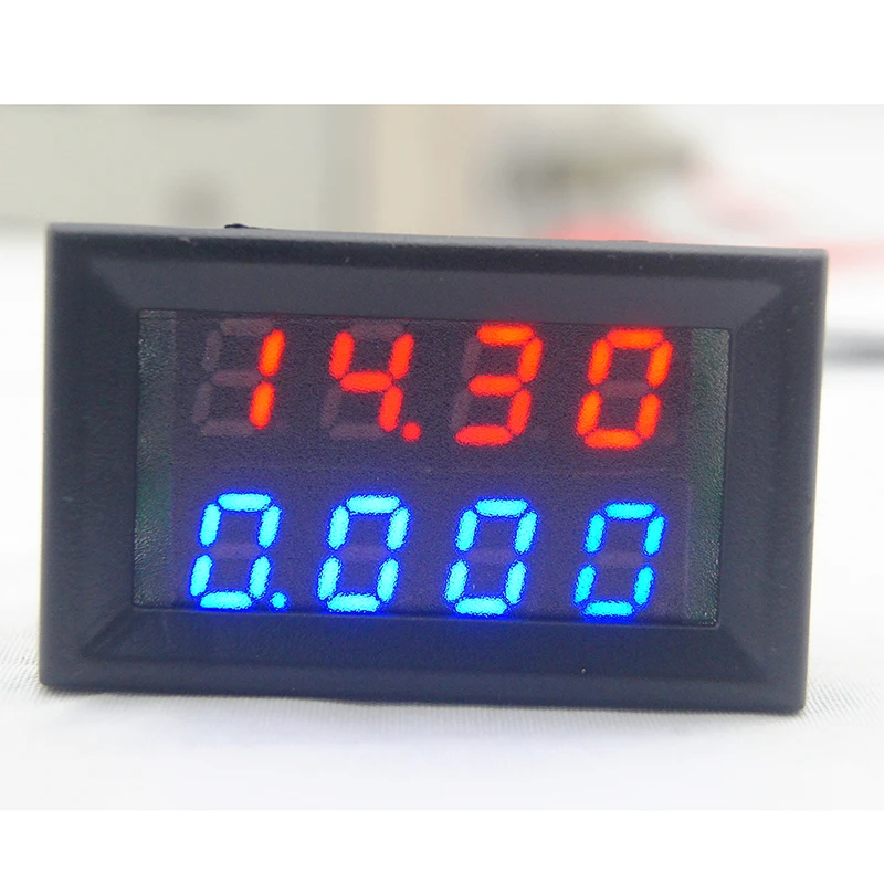 4 Bit Digital Voltmeter Ammeter Dc 200v 10a Red Blue Led Dual Display