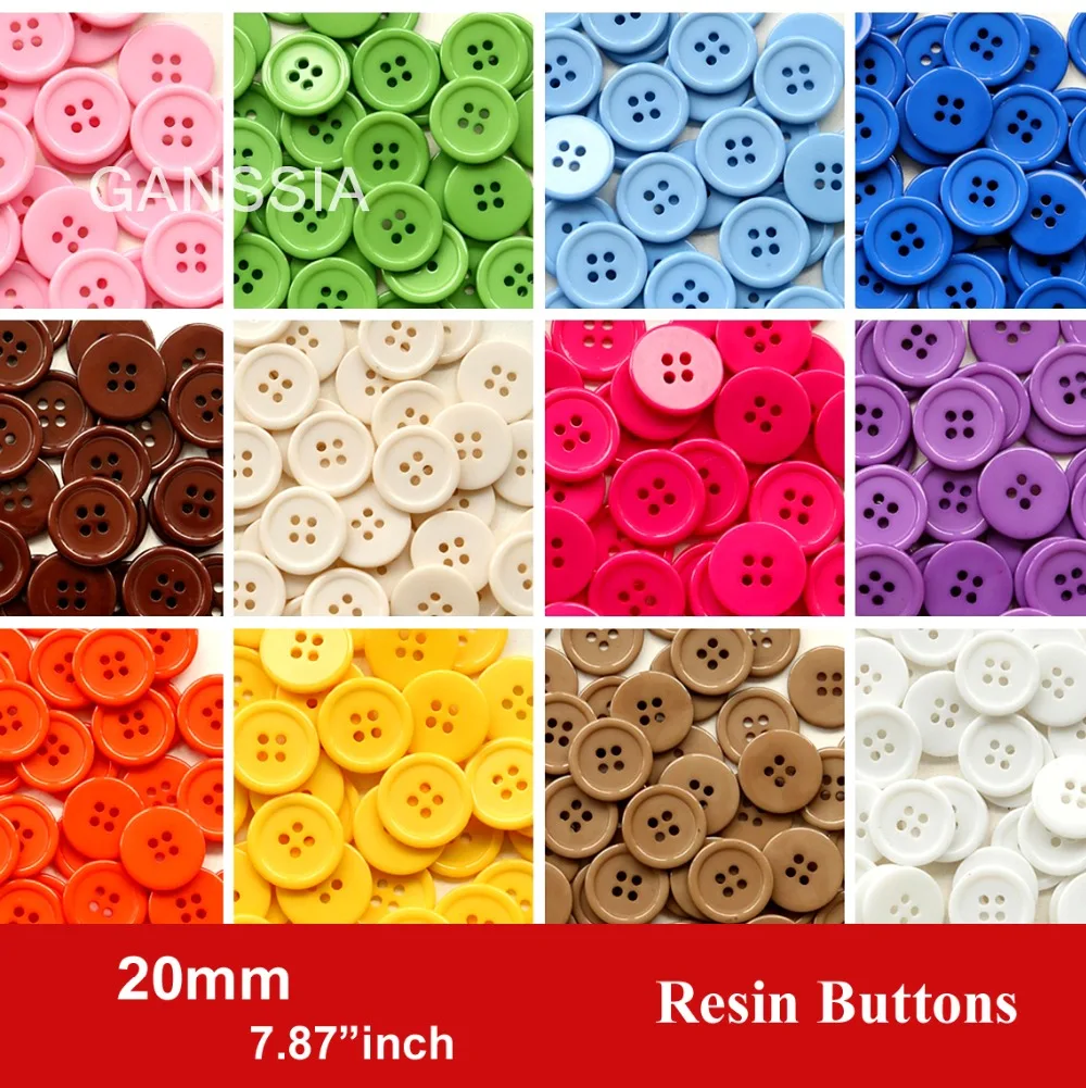 Buttons Crafts 20mm Resin | 2 Holes Resin Sewing Buttons | Bulk Craft ...