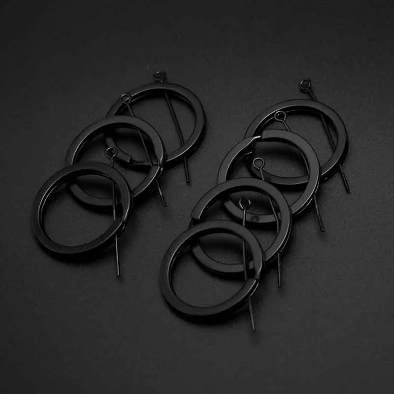 20pcs/lot 25mm 28mm 30mm Black Color Iron Key Chain Rings Flat Key ...