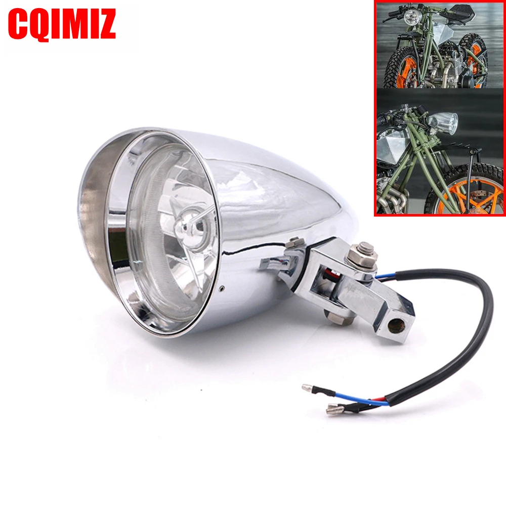 Chrome-Aluminum-Bullet-Style-Motorcycle-Headlight-Head-Lamp-For-Harley ...