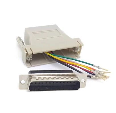 RJ45 Female to RS232 DB25 Male Parallel Port Converter Adapter ...
