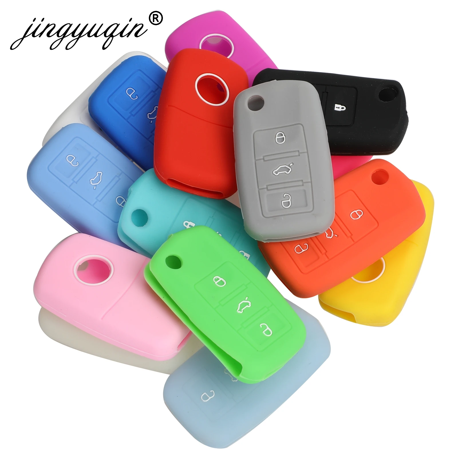 jingyuqin Silicone Key Case For VW Polo Passat B5 Golf 4 5 6 Jetta Mk6 ...