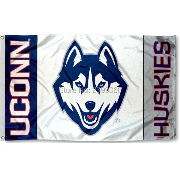 UCONN Huskies White College Banner 3ftX5ft flag|flags flags|flag ...