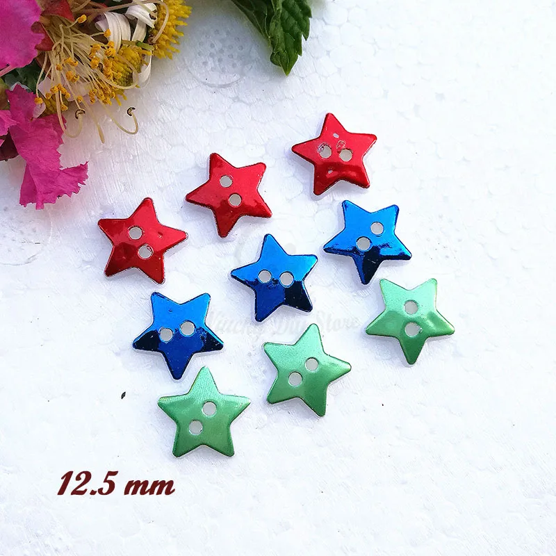 100pcs-12-5mm-One-color-Mixed-color-Christmas-Star-buttons-for-sewing ...