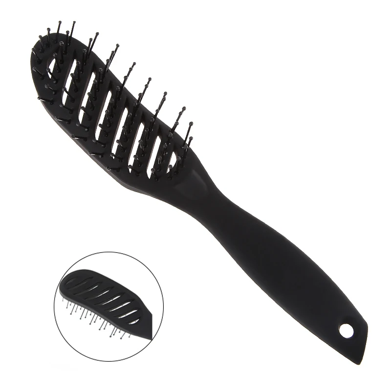 Pro Hairdressing Black Anti static Heat Curved Vent Combs Brushes Heat ...