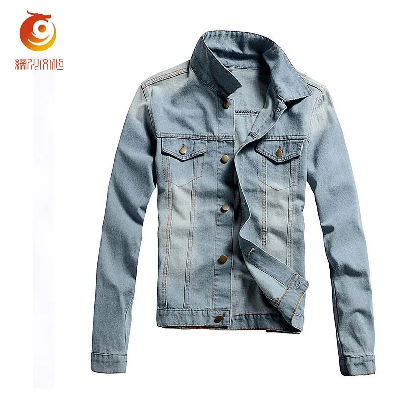 2017 Spring Men's Denim Jacket Coat Blue Slim Fit Jeans Coats Men Brand ...