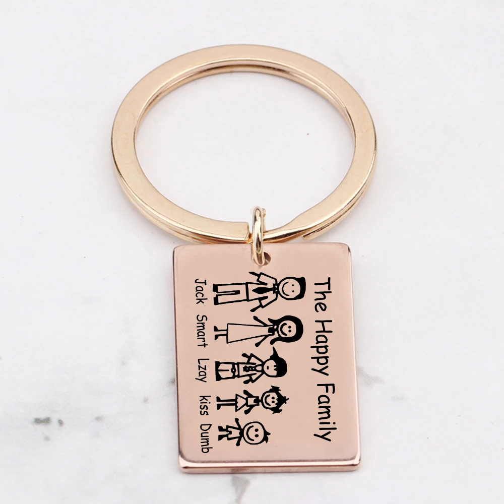 Hzew Family Member Key Chains Mom Father Daughter Son Keychain ...