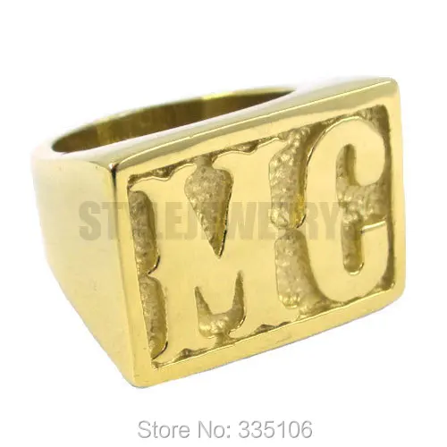 Wholesale Gold Motorcycles MC Ring Stainless Steel Jewelry Classic Punk ...