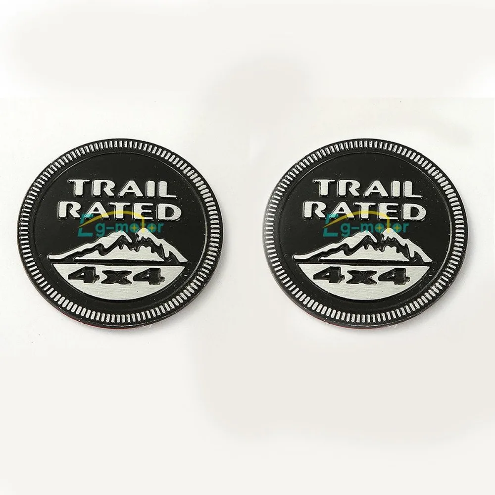 2x Black 3D Trail Rated Nameplate Metal 4x4 Emblem Badge Decal Sticker ...