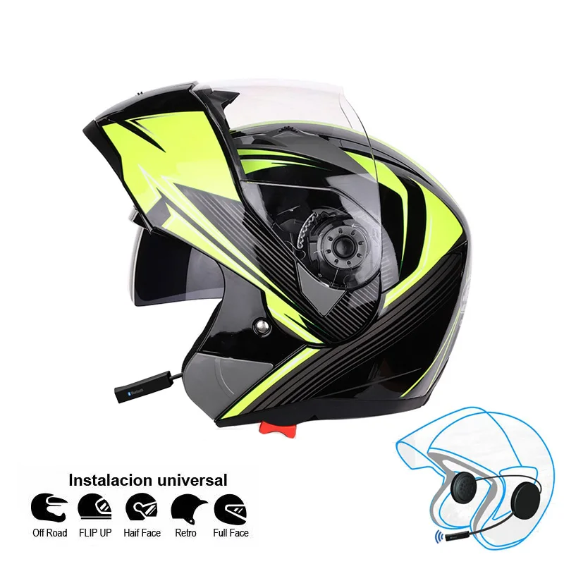 Protective Clothing DOT/ECE Certified Motocross Helmets Built-In Mp3 ...