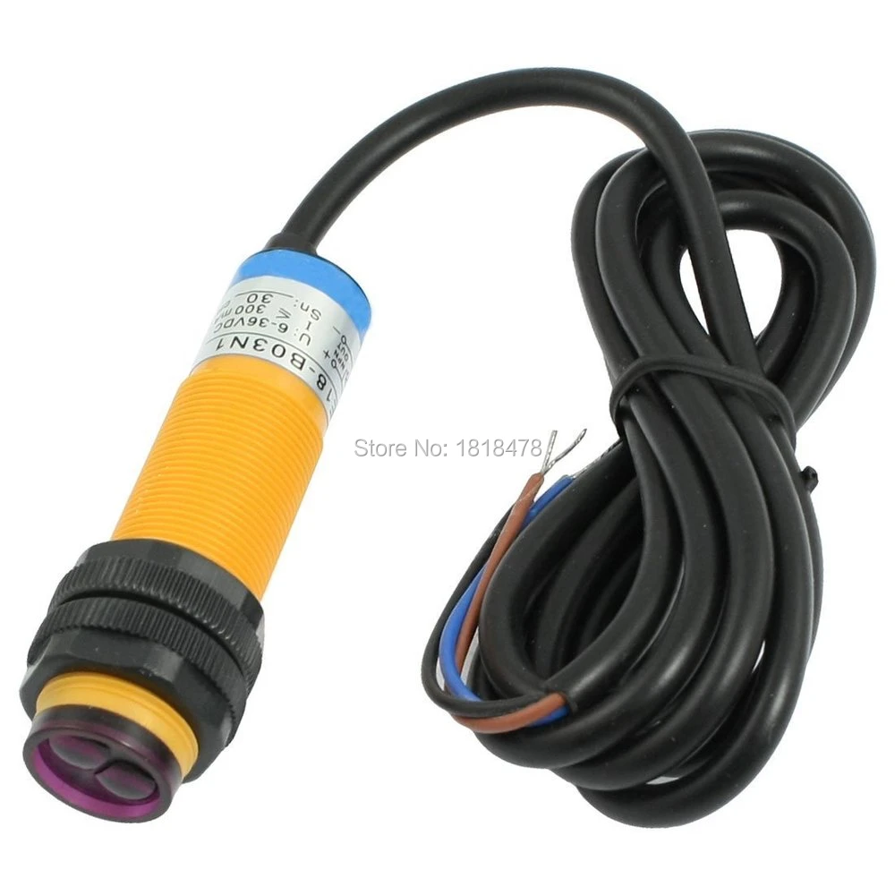 E18 B03P1 DC 3 Wire 6 36V PNP IR Photoelectric Sensor Switch 30cm E18 ...