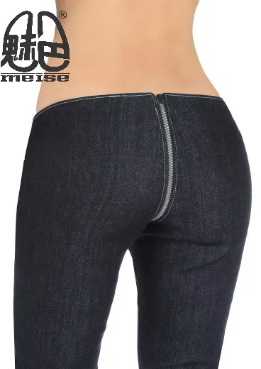 Miese 2017 New Sexy Casual Zipper Crotch Pencil Pants Stretch Jeans For