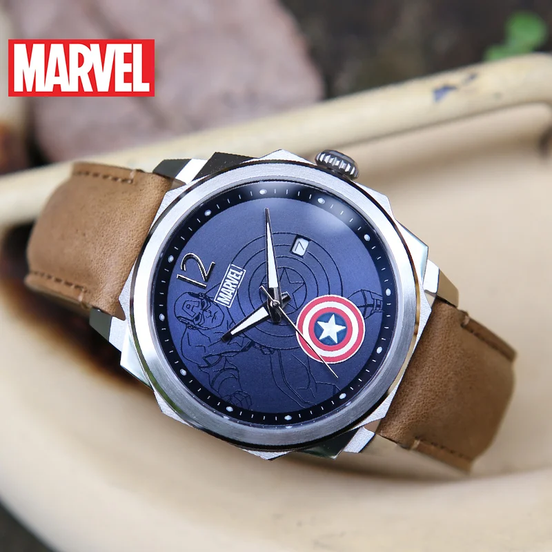 Marvel-For-Mens-Watches-Avengers-Captain-America-Steel-Shell-Dial-Male ...