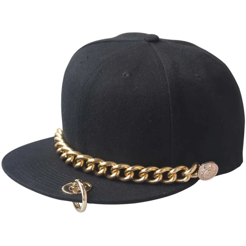 Hip hop cap with chain&ring 9 colors baseball cap men & women caps ...