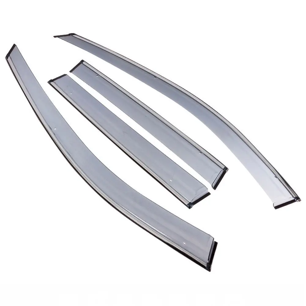 4pcs/set Car ABS Rain Guard Window Sun Shade Visor Wind Strip Deflector ...
