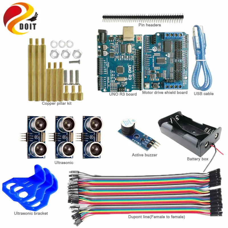 Kit de evitación de obstáculos para Chasis de coche de tanque de Robot con placa Arduino UNO R3 ...