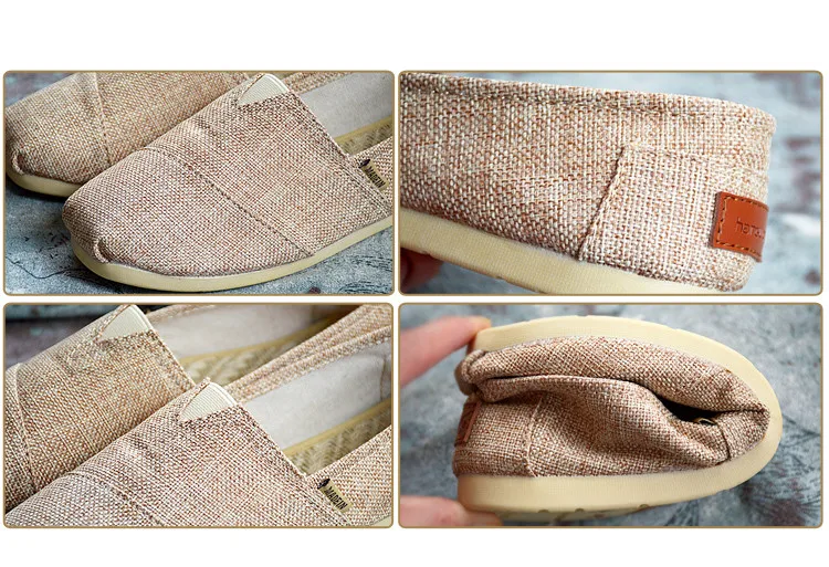 Summer Linen Shoes Men's Low-Top Canvas Shoes Breathable a Pedal Lazy ...