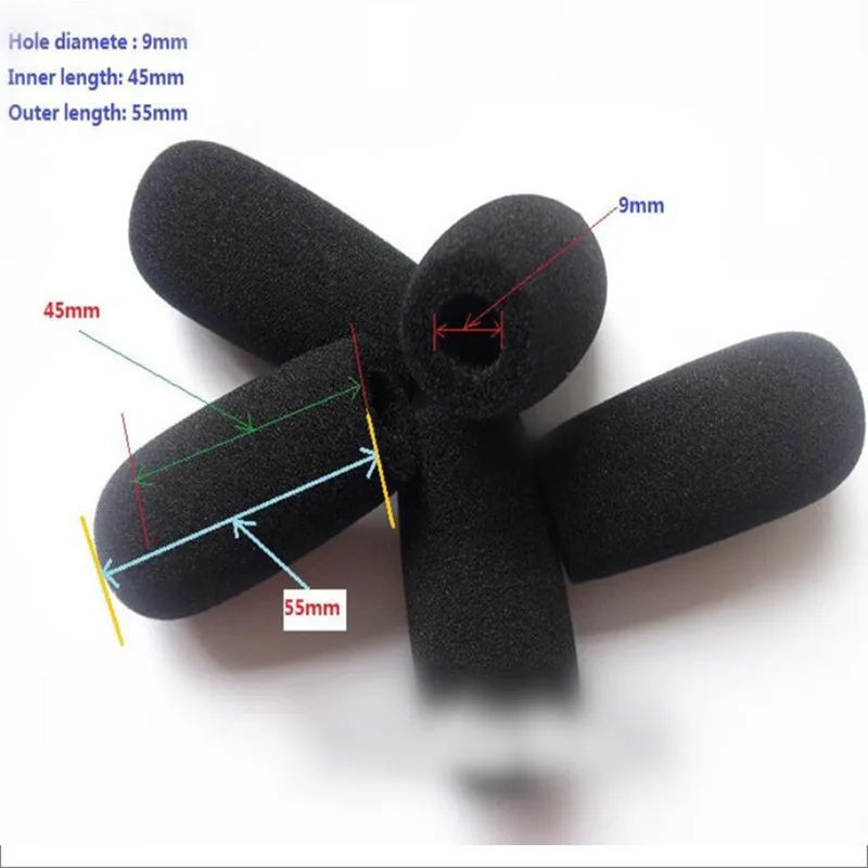 Linhuipad 100 Pack Microphone Foam Windscreens With 9mm Opening And ...