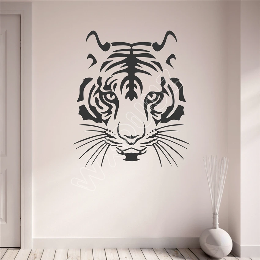 WXDUUZ Tiger Head Design Vinyl Wall Sticker Decal Lounge Hallway ...
