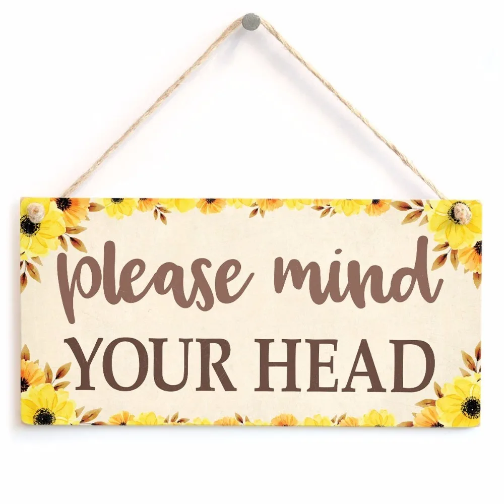 Meijiafei please mind Your Head Home Decor Sign For Warning Visitors To ...
