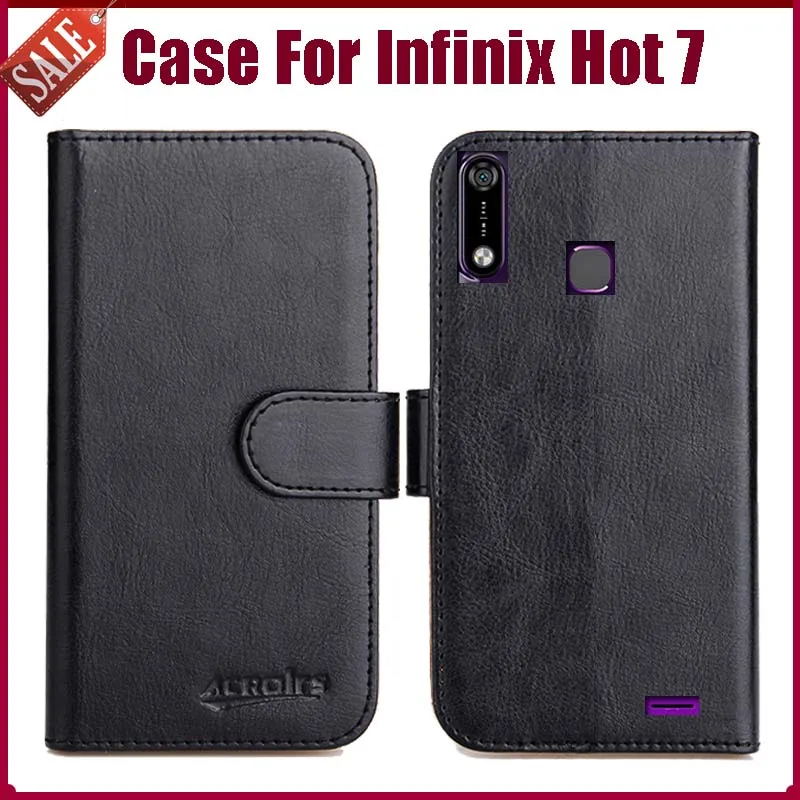 Mais vendidos! Capa para infinix hot 7, capa protetora de couro com ...