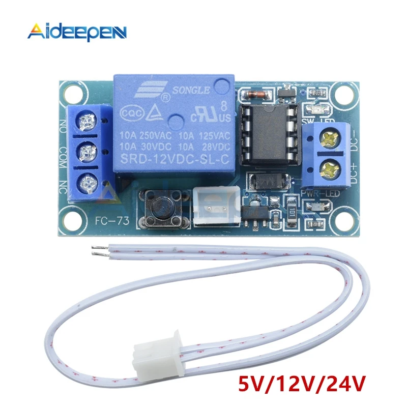 1 Channel DC 5V/12V/24V Latching Relay Module with Touch Bistable ...