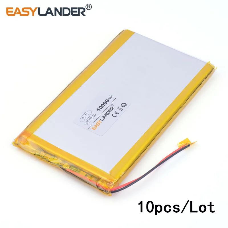 10pcs/lot 3.7 V 9070130 10000 Mah Lithium Li Ion Polymer Rechargeable ...
