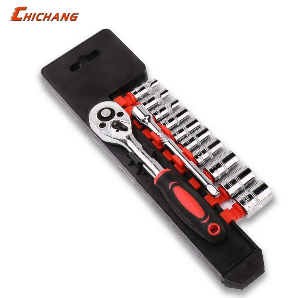 1/4 Inch Ratchet Socket Set, Drive Socket Set 12 Pieces with 10 Sockets ...